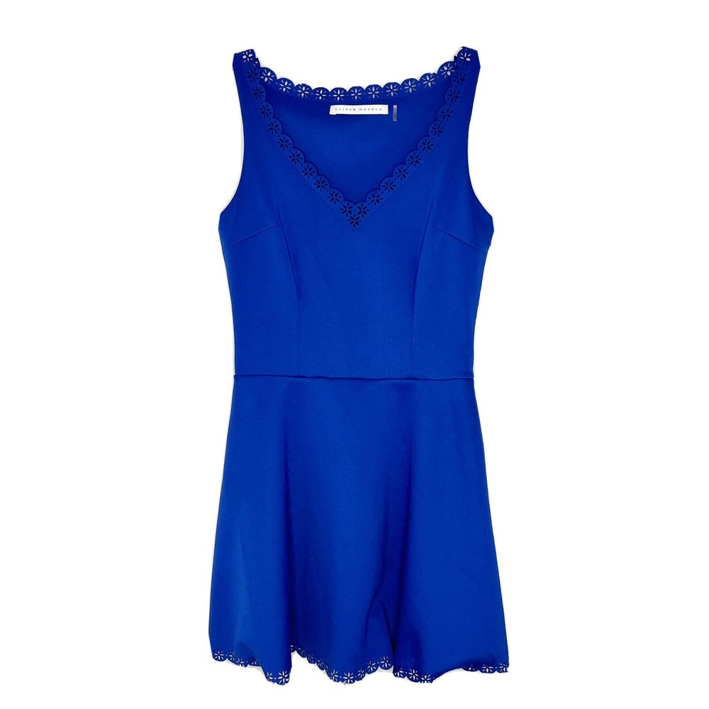 Susana Monaco Royal Blue Laser Cut Floral Stretchy Fi… - Gem